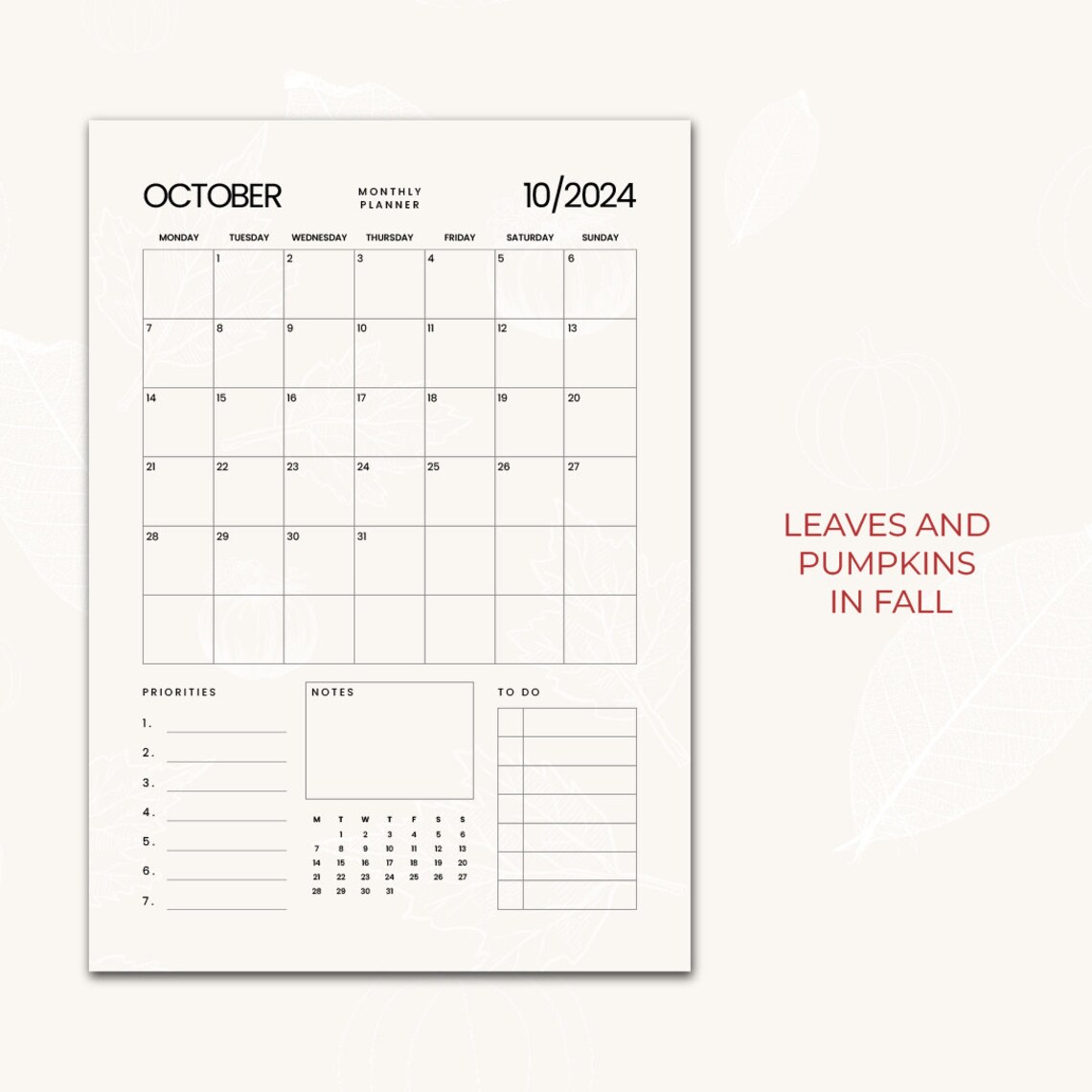 Monthly Planner 2024 Printable and Digital Version Printable Calendar ...