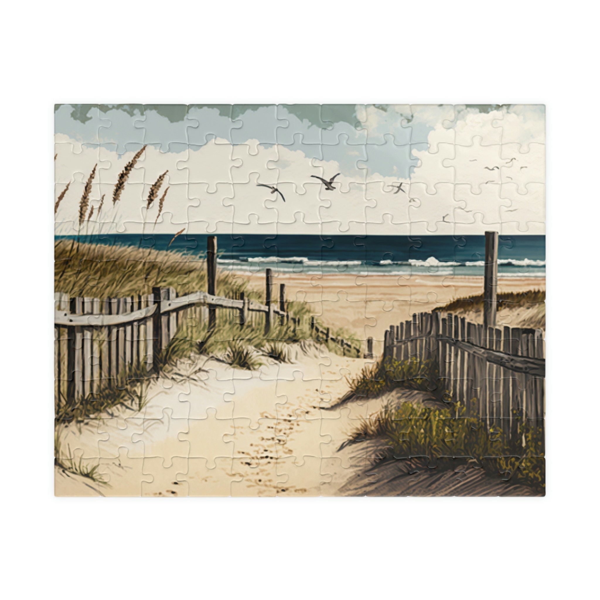 Puzzle Comfy Coastal Puzzle Jigsaw Puzzle Beach Puzzle - Etsy