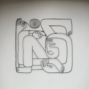 Abstract Faces Metal Line Wall Art: Modern Home Decor - Etsy