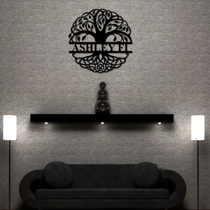 Custom Tree of Life Name Sign, Personalized Monogram Name Sign, Unique ...