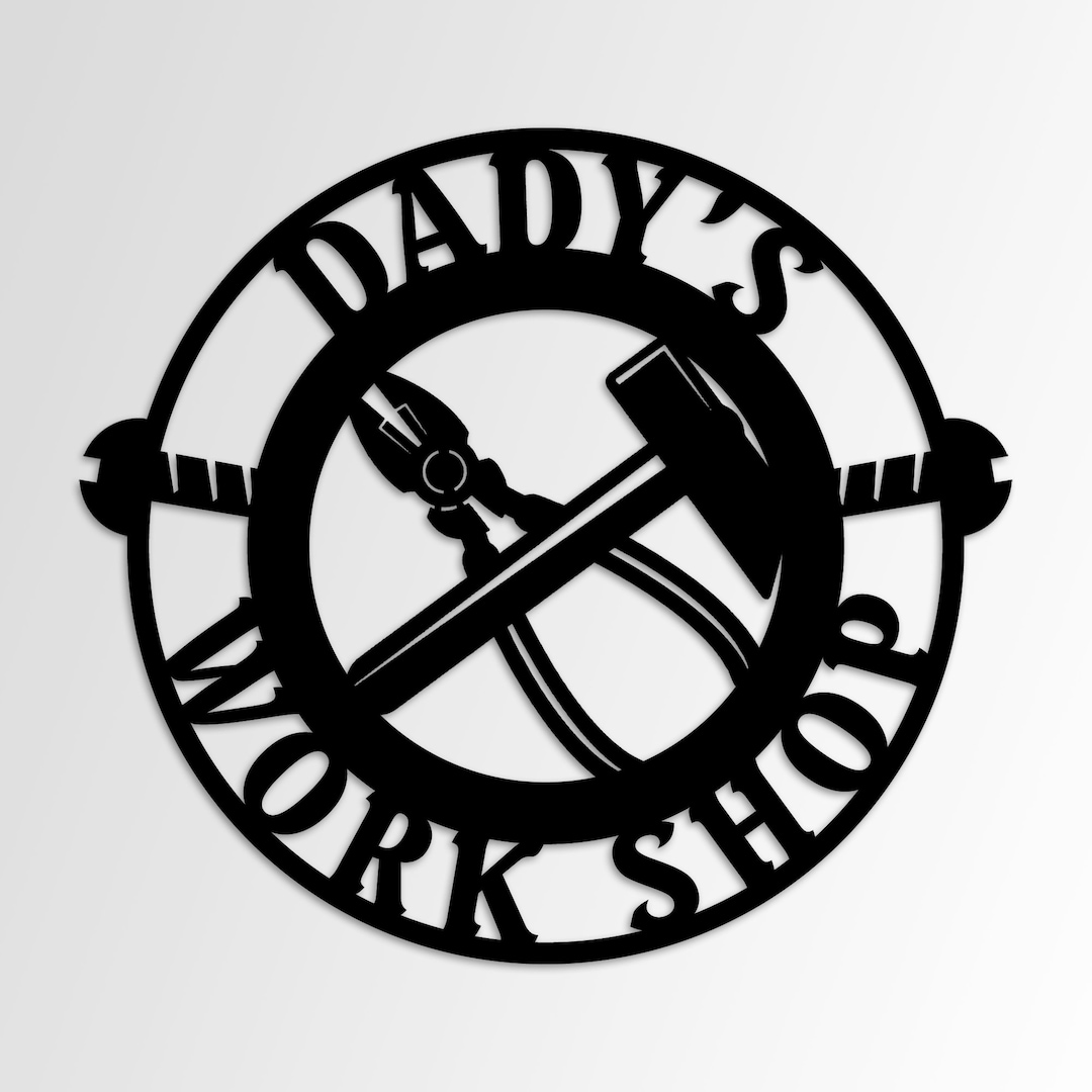 Custom Metal Workshop Sign, Personalized Metal Sign for Dad, Custom ...