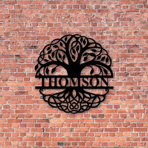 Custom Tree of Life Name Sign, Personalized Monogram Name Sign, Unique ...