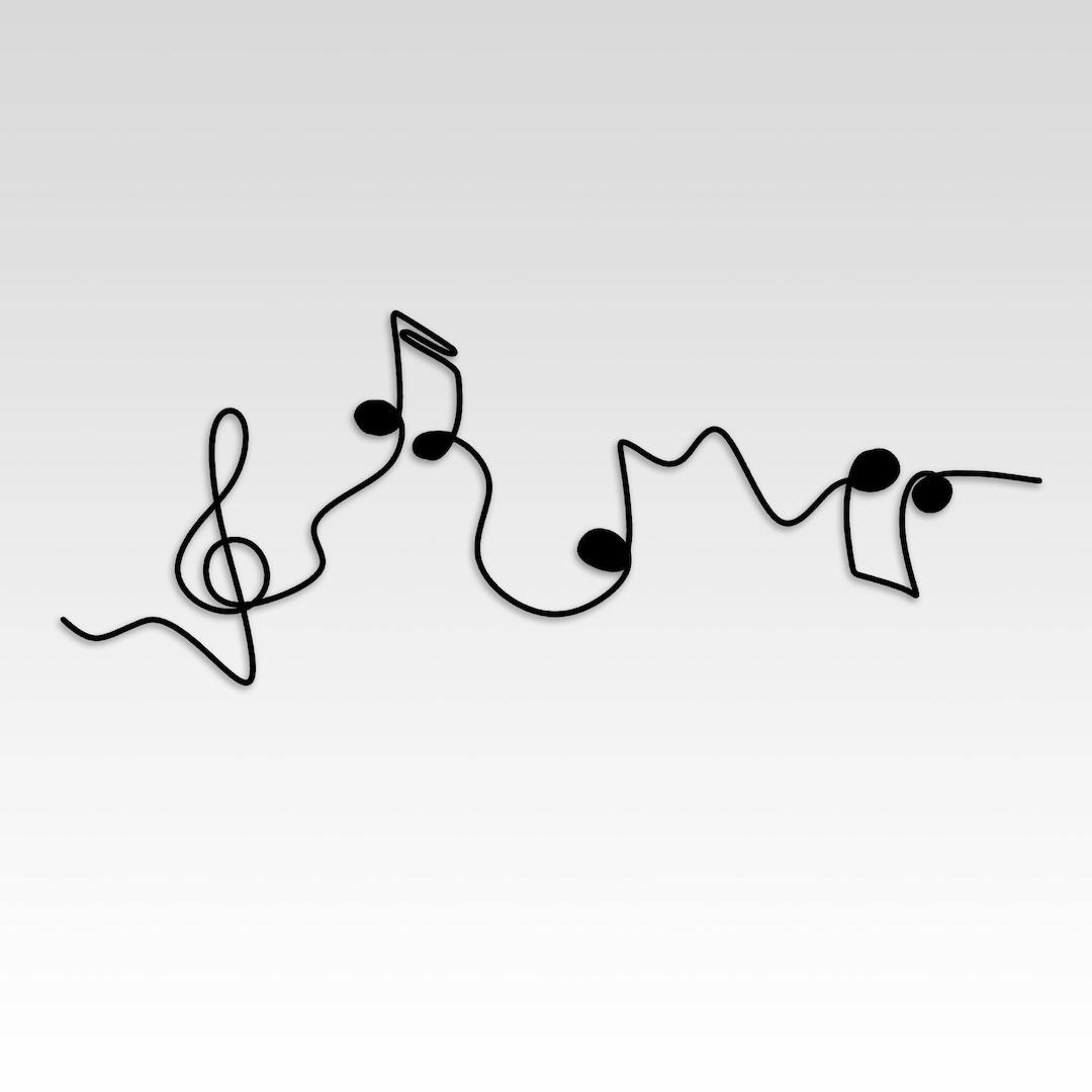 Music Notes Metal Wall Art, Treble Clef Line Wall Decor, Music Lovers ...