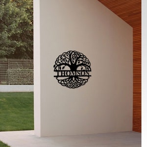 Custom Tree of Life Name Sign, Personalized Monogram Name Sign, Unique ...