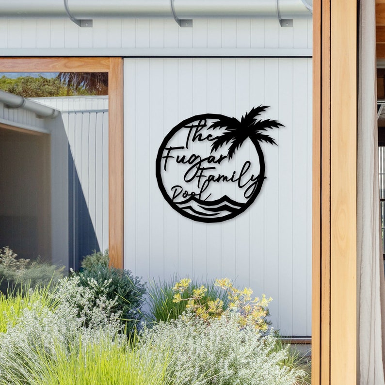Personalized Pool House Metal Sign Family Pool Metal Wall - Etsy
