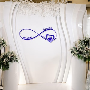 Custom Infinity Heart Metal Wall Art: Personalized Wedding Anniversary ...