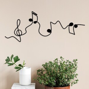 Music Notes Metal Wall Art, Treble Clef Line Wall Decor, Music Lovers ...