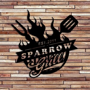 Personalized Metal Grill Garden Name Sign, Custom Metal BBQ Name Sign ...