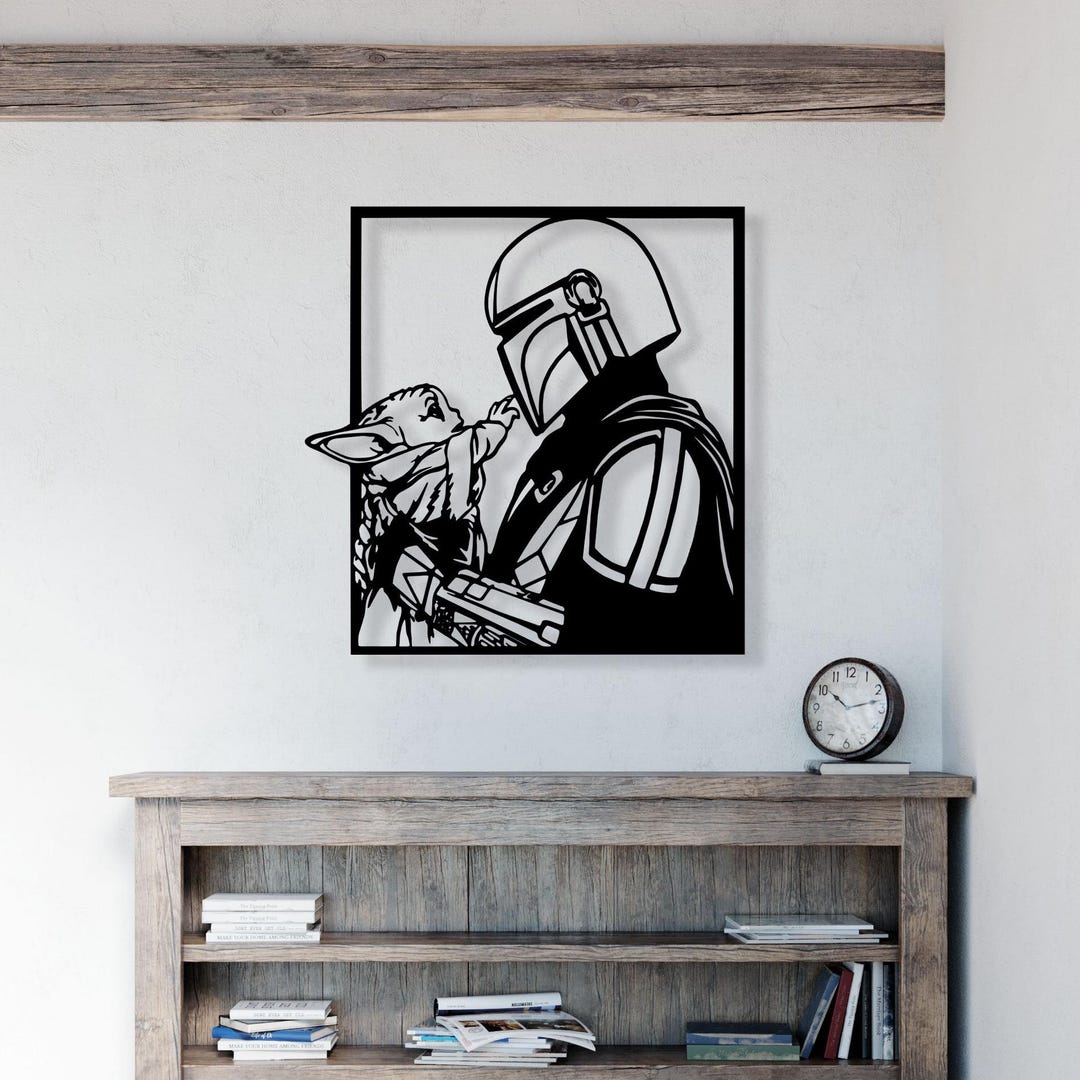 Mandolarian Grogu Metal Wall Art, Unique Birthday Gift, Star Wars ...
