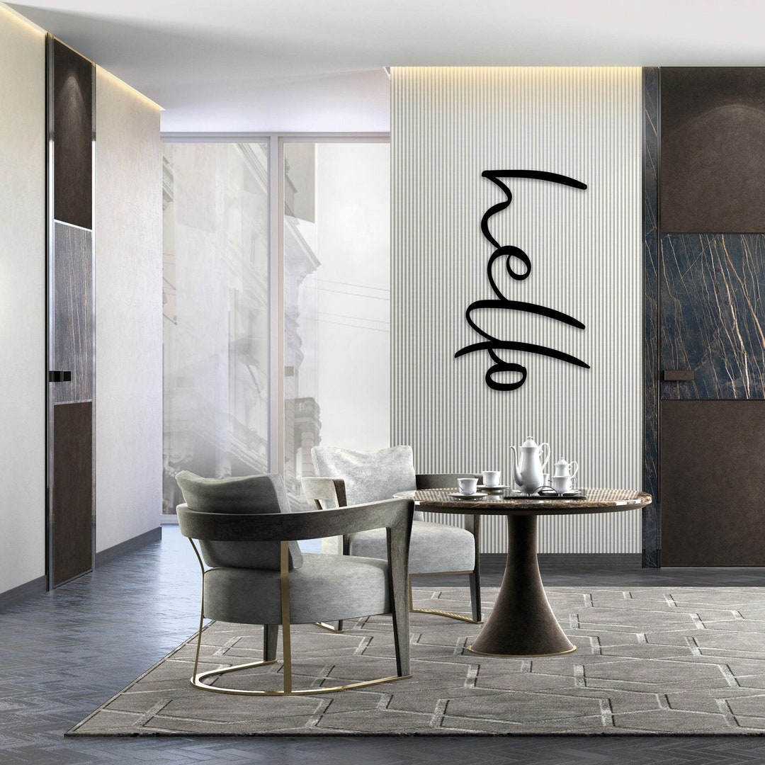 Hello Metal Wall Art, Hello House Entry Metal Wall Decor, Office Metal ...