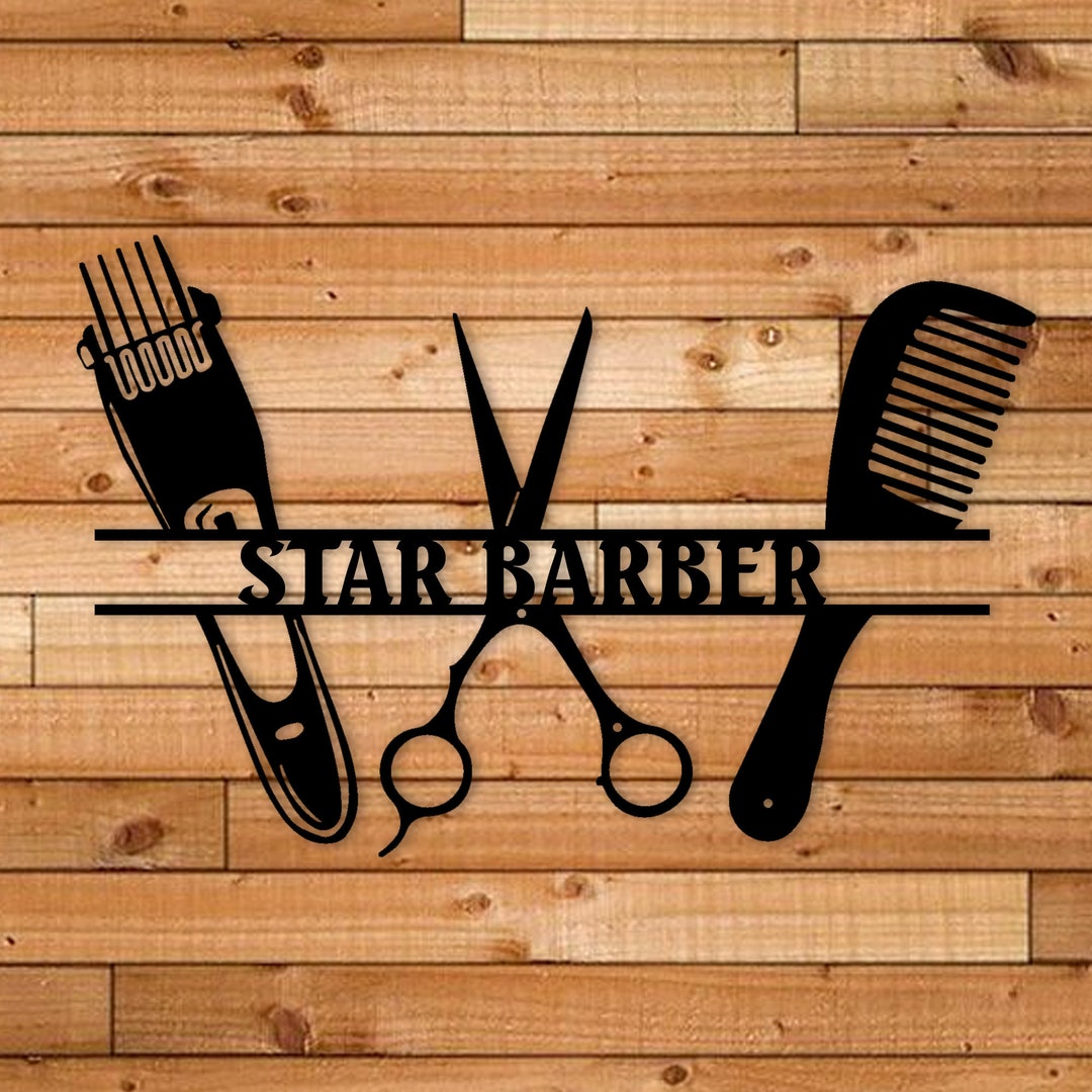 Custom Barber Metal Sign, Personalized Hairdresser Hair Salon Sign ...