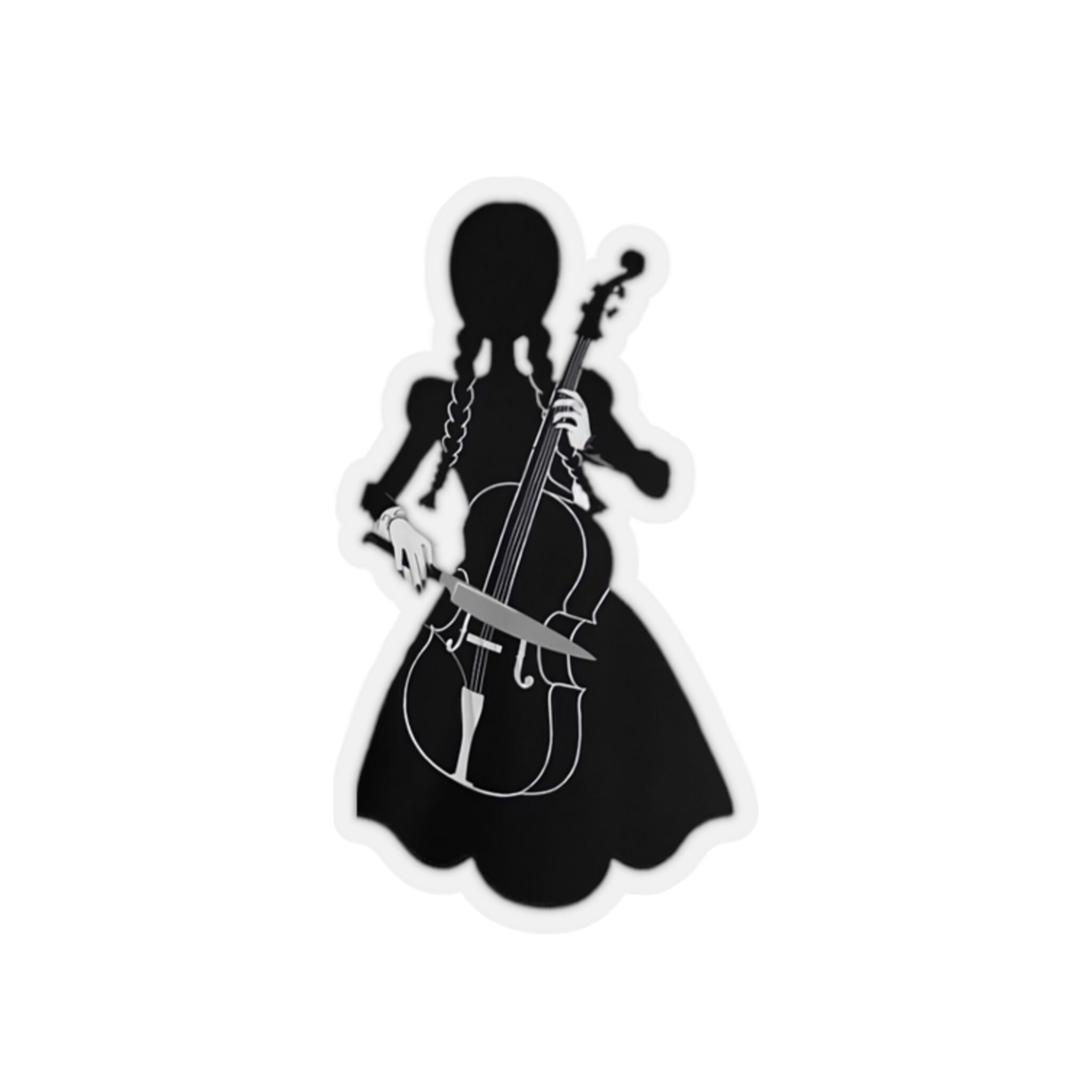 Wednesday Addams Cello Sticker - Etsy