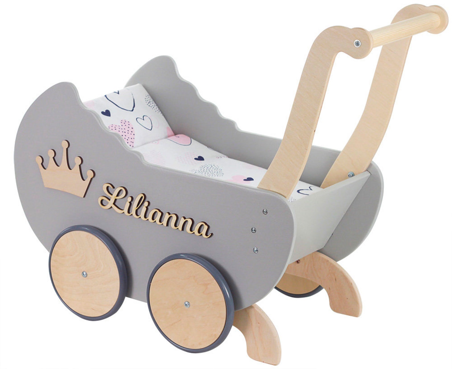 MONTESSORI Wooden Doll Stroller, 1th Birthday Gift, 1 Year Old Baby ...