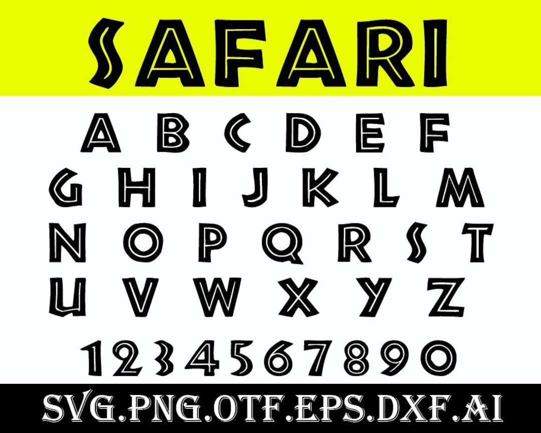 Safari Monogram Svg Letters Numbers African Font African Font Svg ...