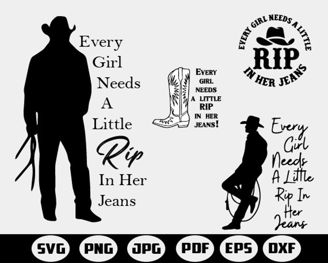 Every Girl Needs A Little Rip in Her Jeans Svg Bundle Funny - Etsy