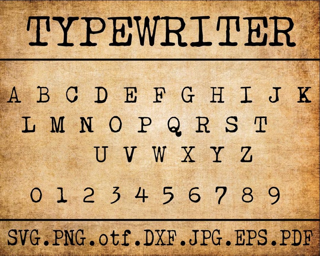 TYPEWRITER FONT SVG, Vintage Typewriter Font Svg, Typewriter Alphabet ...