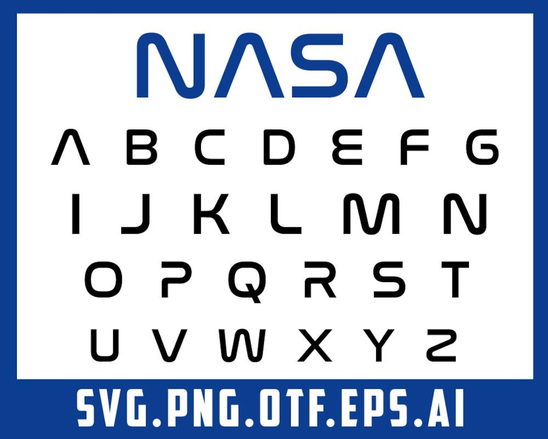 Space Svg Font-alien Font,nasa Font, Nasa SVG, Png, Eps, Otf, Ai Cricut ...