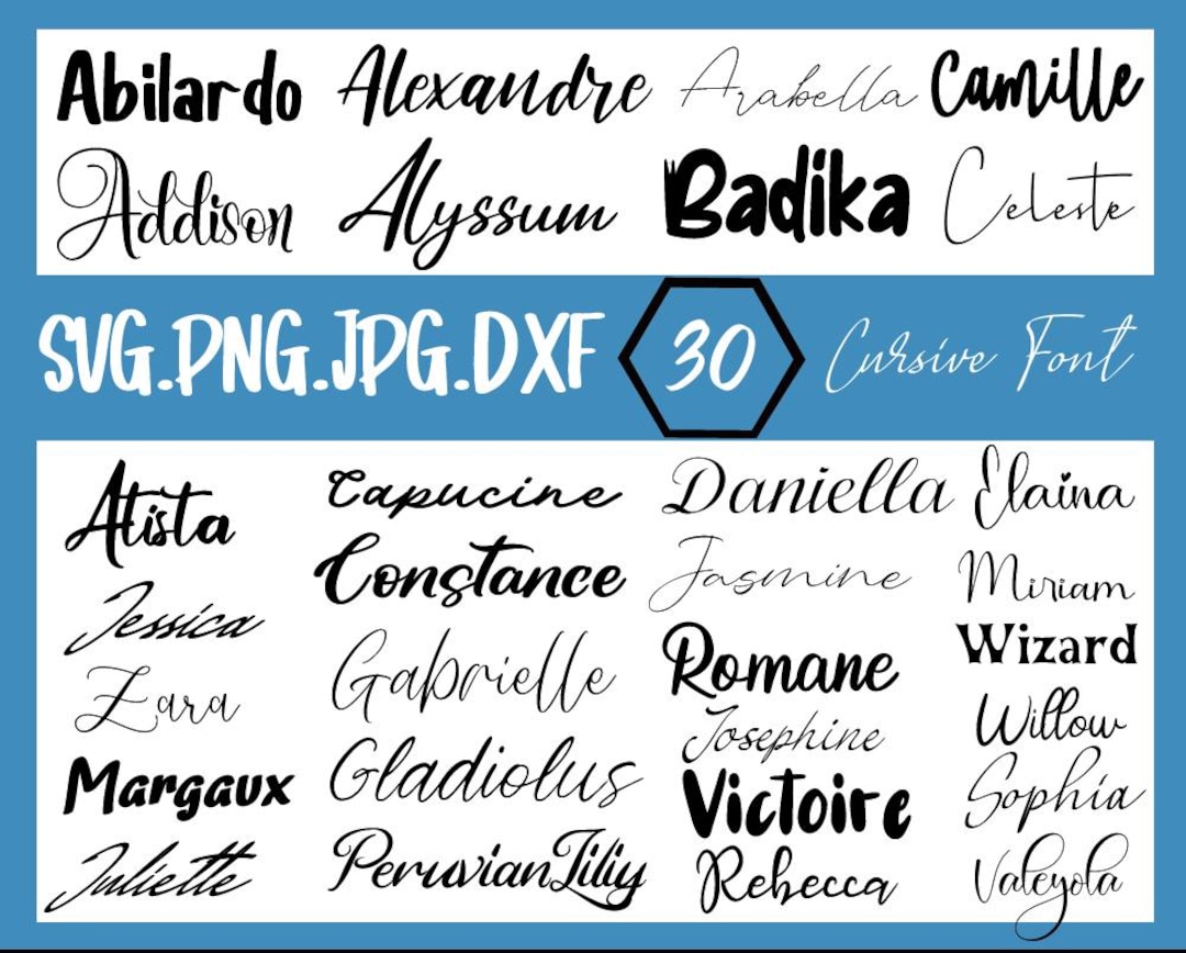 Handwritten Fonts Svg, Cursive Font Svg, Cursive Font Bundle Svg ...