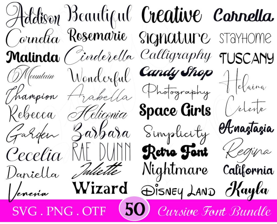The Ultimate 50 Fonts - Font Bundle, Cricut, Canva Font, Script Font, Fonts, Digital Fonts ...