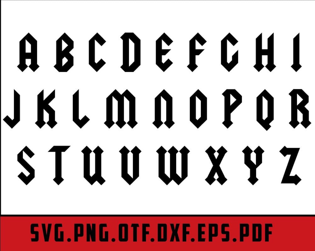 Acdc Alphabet Svg, Vector Rock Font,heavy Metal Font , Vintage Hard Rockalphabet, Rock Letters ...