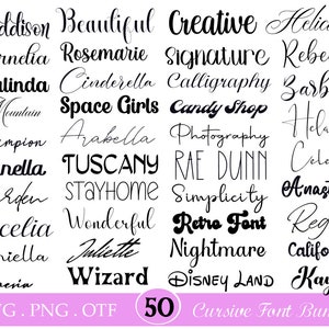 The Ultimate 50 Fonts Font Bundle, Cricut, Canva Font, Script Font ...