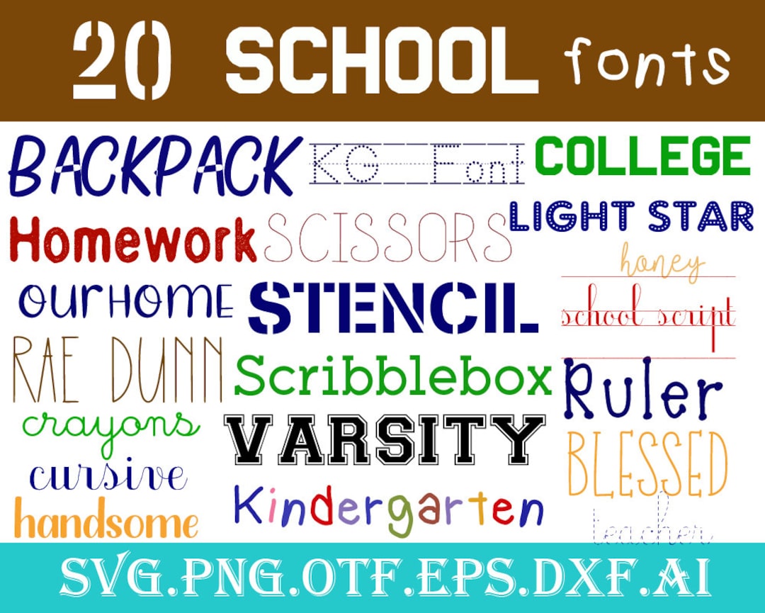 School Fonts Bundle - Tracing Fonts, Handwriting Lines Fonts, Fonts for ...