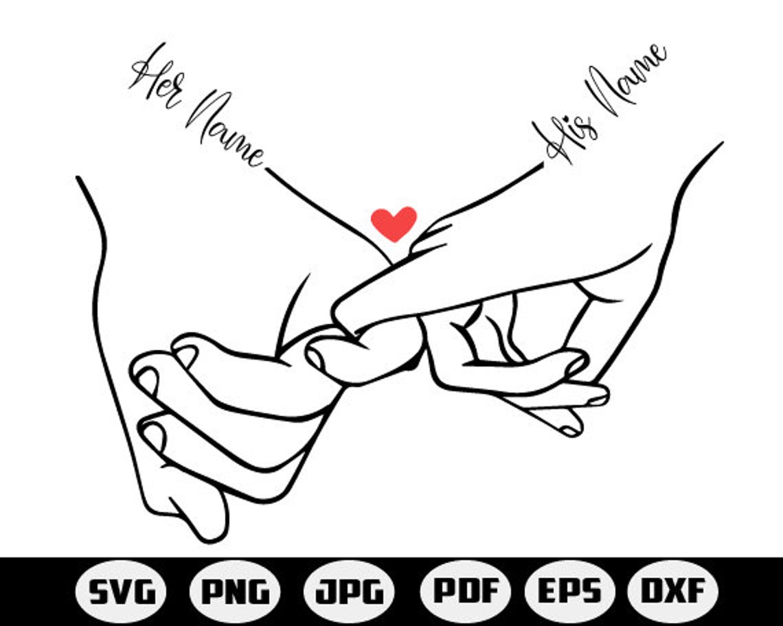 Holding Hands SVG Pinky Hold Love SVG Cut File Customize - Etsy