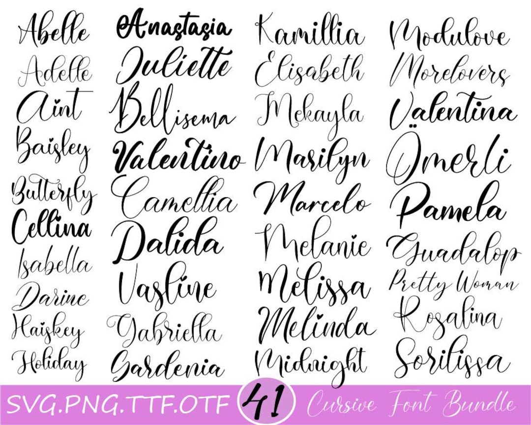 Cursive Fonts Bundle Cursive Fonts for Cricut Cursive Font Bundle Fonts ...