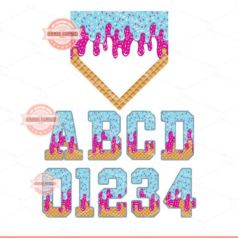 Ice Cream Drip Font Blue - Etsy