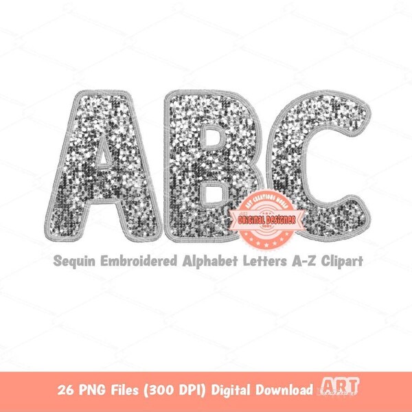 Silver Glitter Font - Etsy