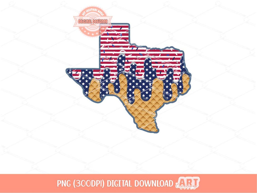 4th of July Texas PNG: Patriotic Stars and Stripes Sprinkle Drip ...