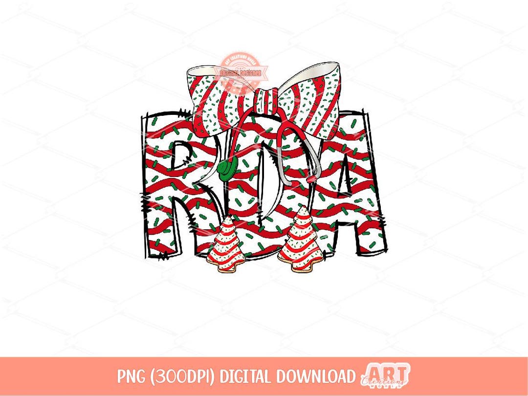 RDA Christmas Tree Cake PNG, Coquette Bow Sublimation Dental Assistant ...