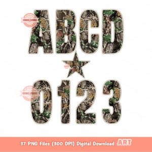 Forest Camo Alphabet PNG: Hunting Army Letters & Numbers Clipart ...