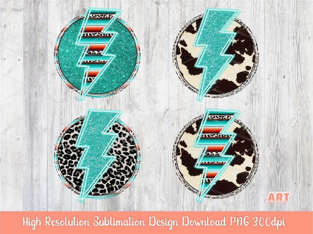 Western Circle Background Frame PNG Bundle, Cowhide Leopard Turquoise ...