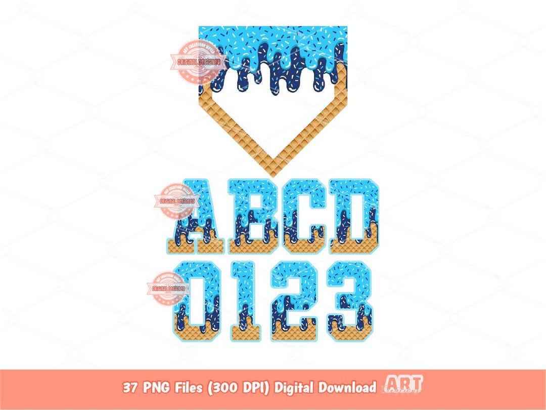 Blue Navy Drippy Varsity Alphabet PNG Bundle: Drip Sports Letters ...