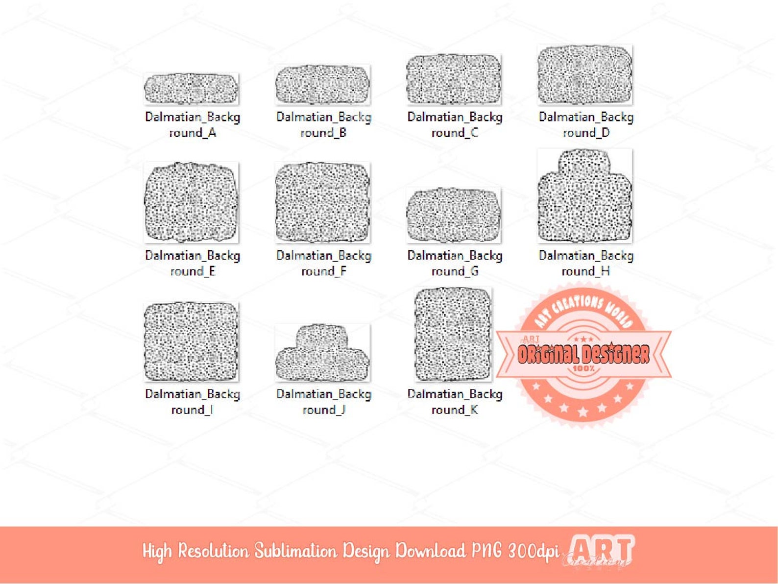 Dalmatian Text Frames PNG Bundle, Spotted Animal Print Sublimation ...