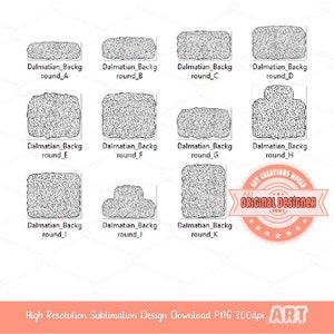 Dalmatian Text Frames PNG Bundle, Spotted Animal Print Sublimation ...