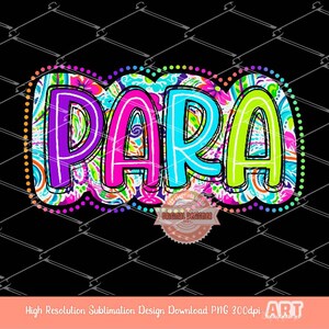 Para Bright Floral PNG, Para Neon Colorful Scribble Doodle Letters Png ...