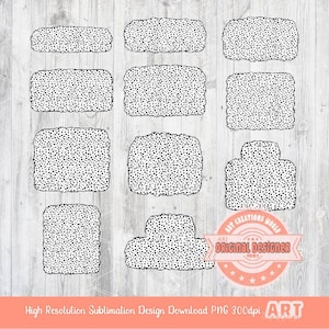 Dalmatian Text Frames PNG Bundle, Spotted Animal Print Sublimation ...