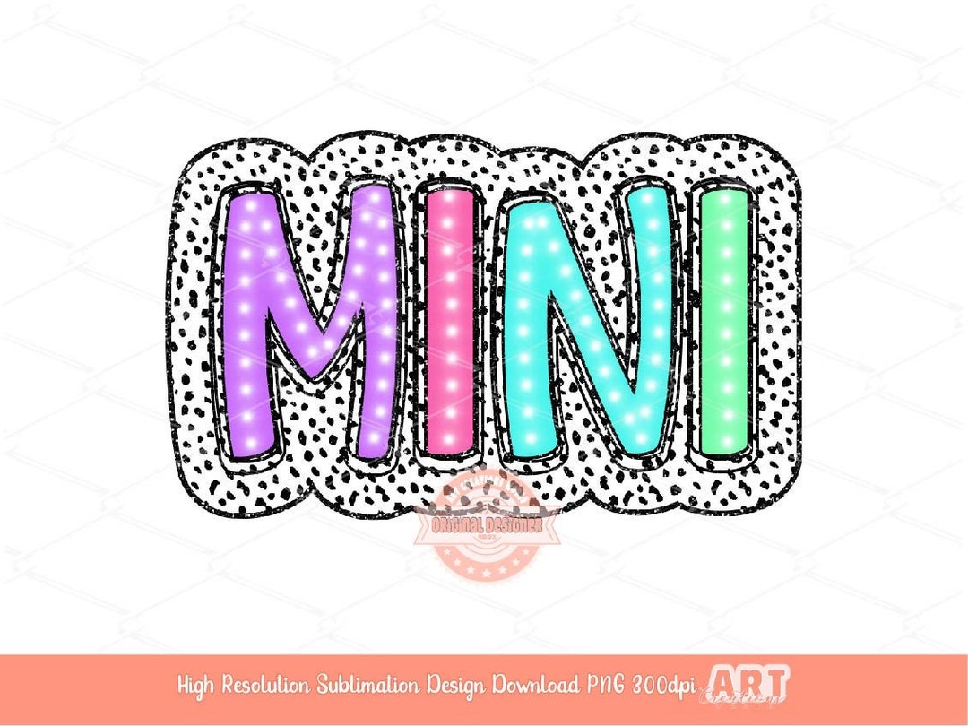 Mini Dalmatian PNG, Bright Doodle Marquee Letters Glitter Dots Clipart ...