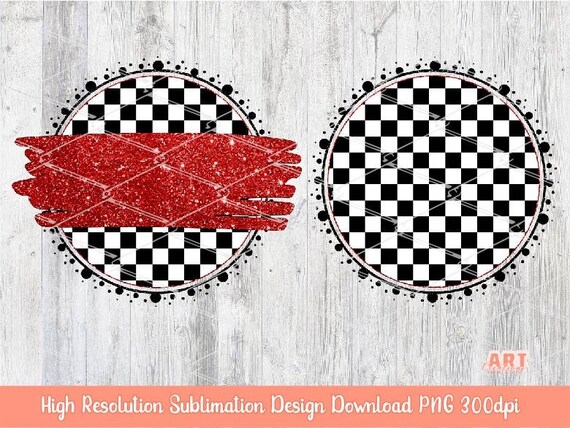 Checkered Circle Background PNG Sublimation Design 2 Frames - Etsy