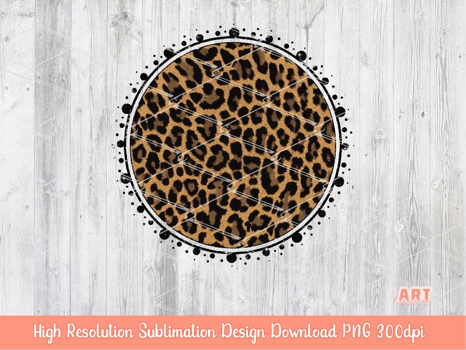 Classic Leopard Circle Background PNG Sublimation Design 2 - Etsy