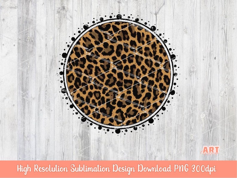 Classic Leopard Circle Background PNG Sublimation Design 2 - Etsy