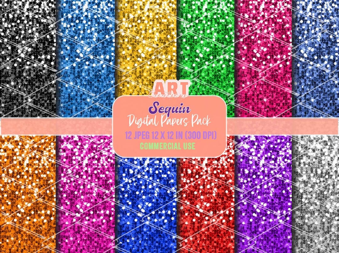 Sequin Digital Papers: Glam Glitter Textures (commercial Use) (digital ...