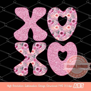 Xoxo Pink Floral Glitter PNG, Original Glam Pink Love Flowers ...