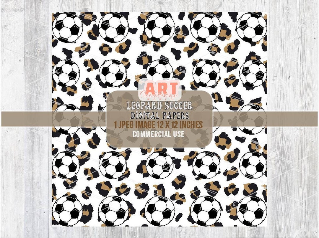 Leopard Soccer Digital Paper | Cheetah Print Soccer Texture Design ...