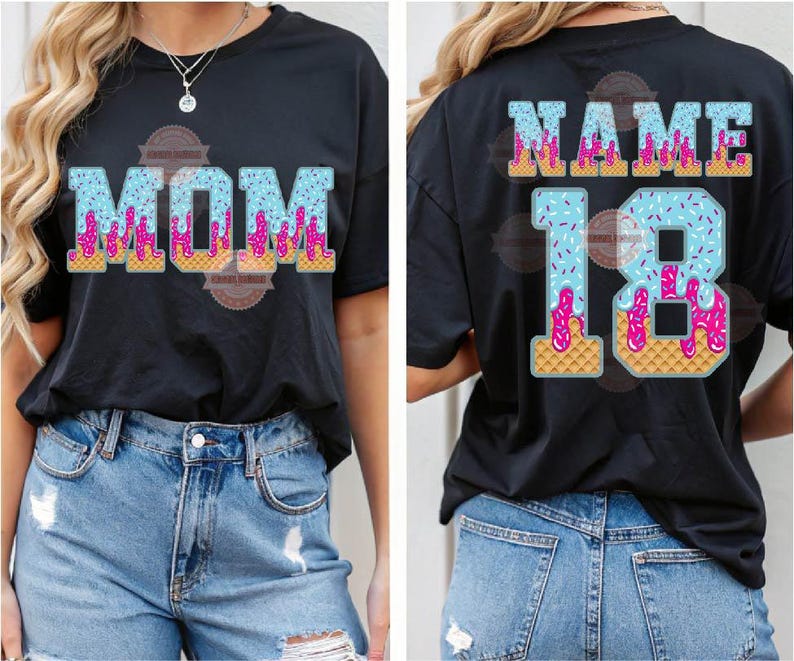 Drippy Ice Cream Alphabet PNG: Pink & Blue Letters, Numbers Clipart ...