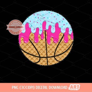 Sprinkle Drip Basketball Ball PNG, Sweet Drippy Pink Blue Ice Cream ...