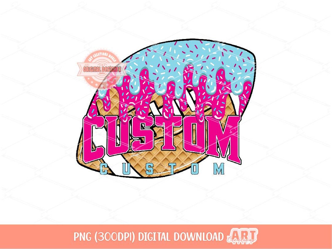Custom Drip Football PNG: Personalized Mascot, School Team Design ...