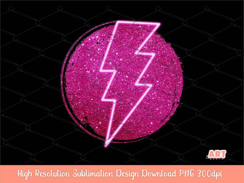 Pink Glitter Background Sublimation PNG Pink Neon Lightning - Etsy